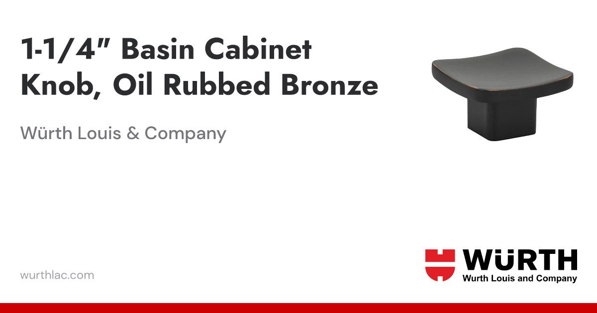 1-1/4" Basin Cabinet Knob, Oil Rubbed Bronze | Würth Louis & Company