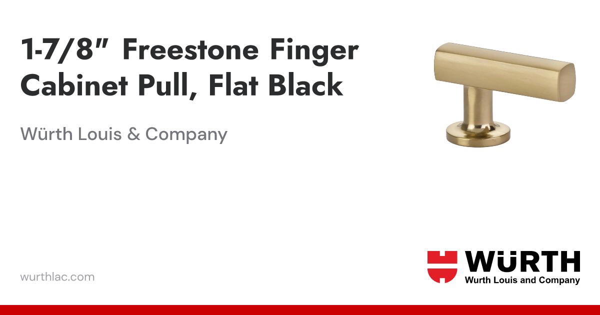 1-7/8" Freestone Finger Cabinet Pull, Flat Black | Würth Louis & Company