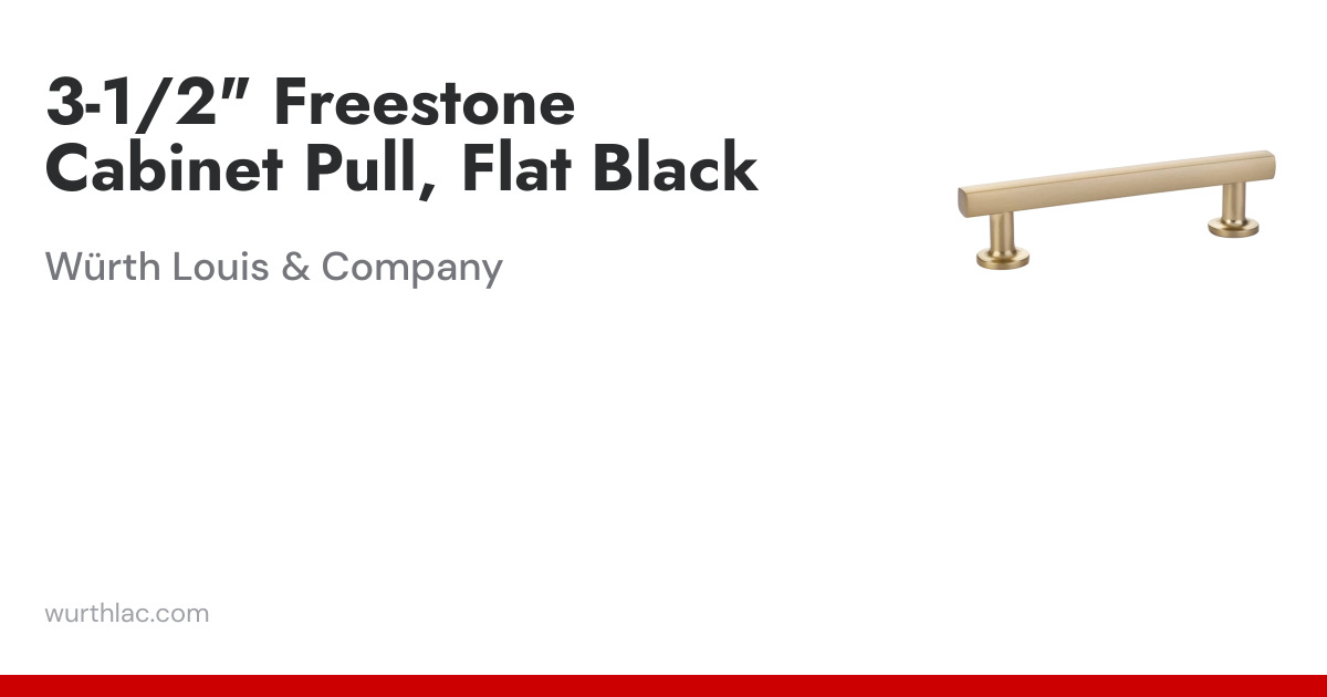 3-1/2" Freestone Cabinet Pull, Flat Black | Würth Louis & Company