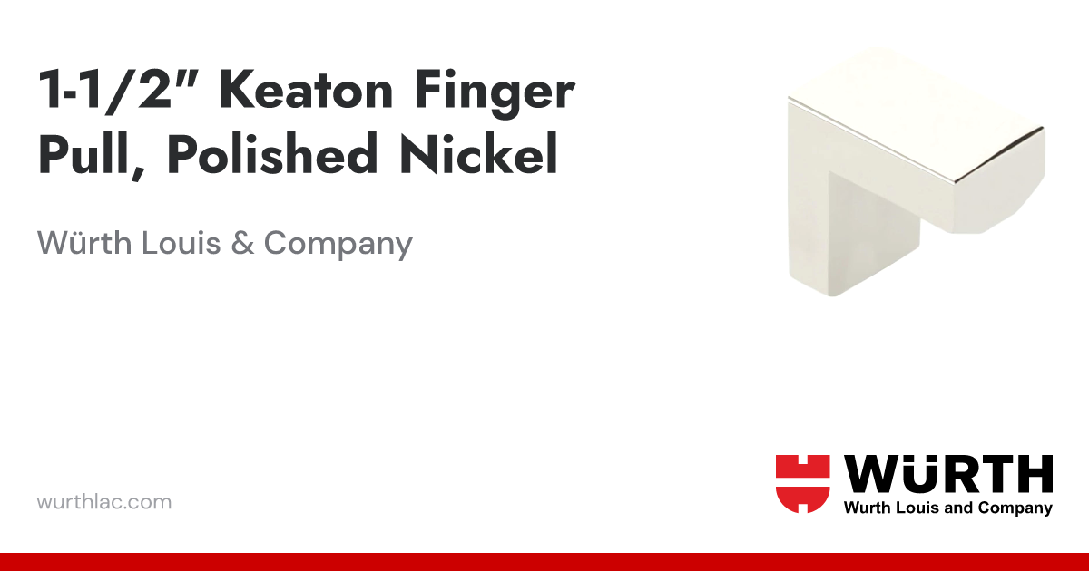 1-1/2" Keaton Finger Pull, Polished Nickel | Würth Louis & Company