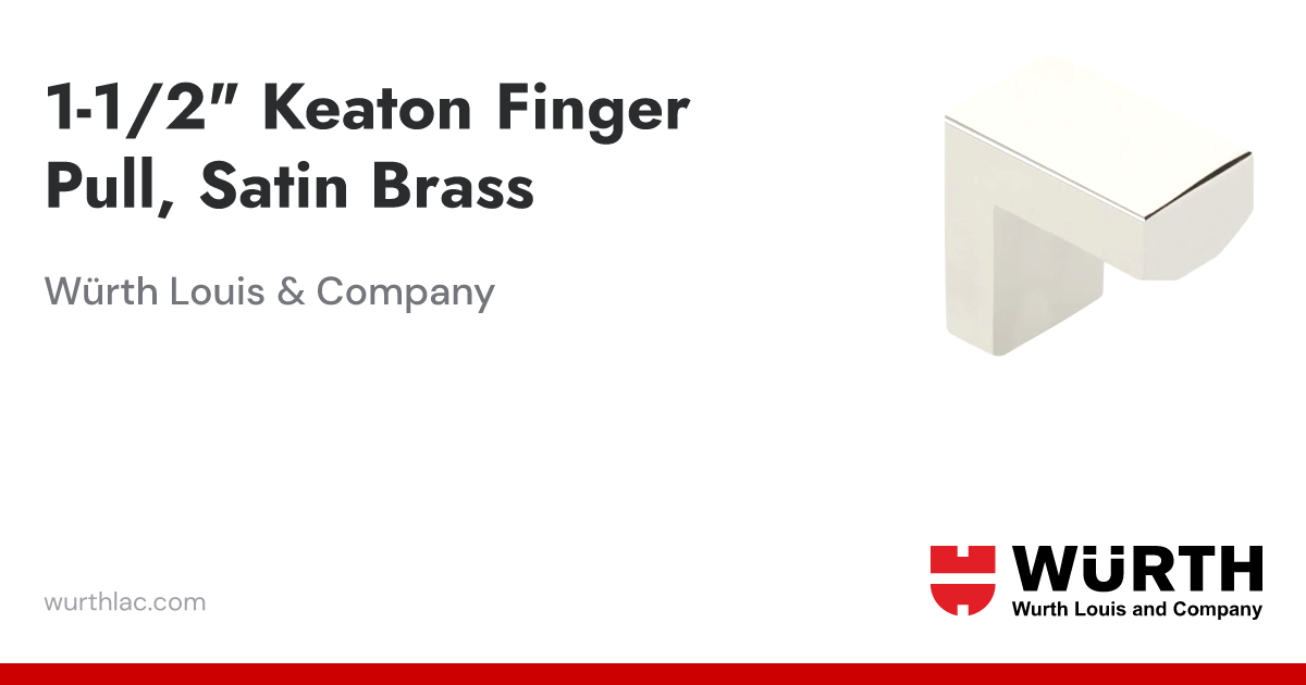 1-1/2" Keaton Finger Pull, Satin Brass | Würth Louis & Company