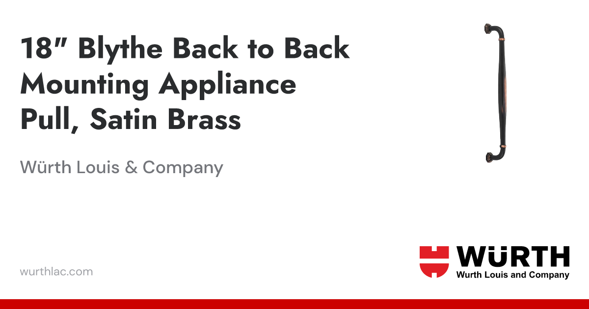 18" Blythe Back to Back Mounting Appliance Pull, Satin Brass | Würth ...