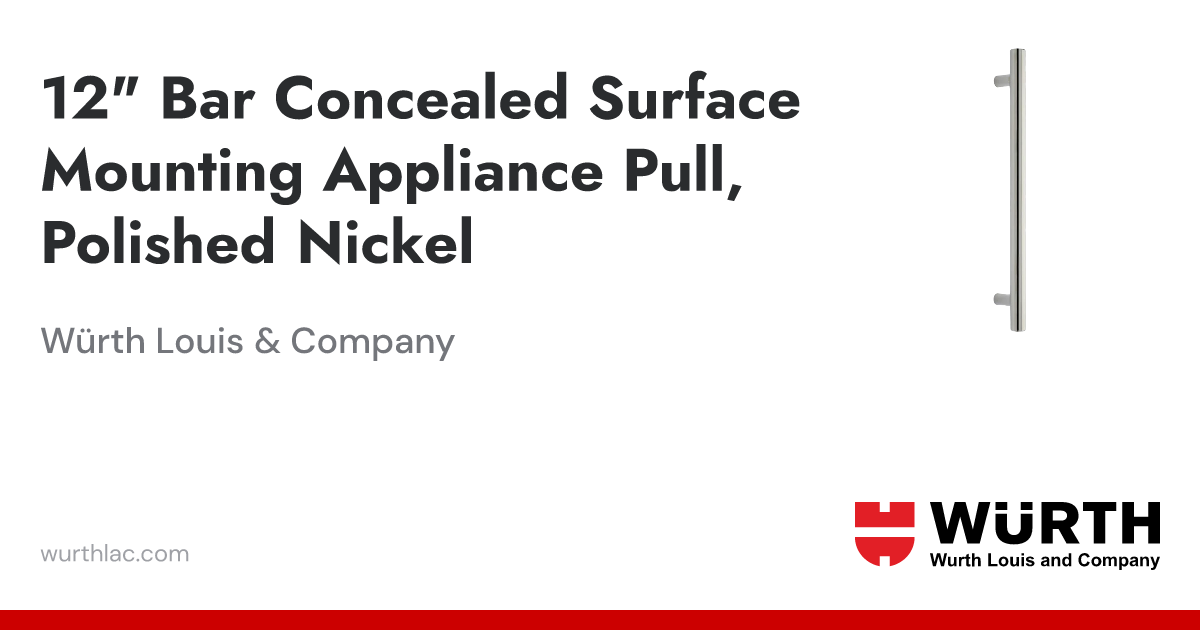 12" Bar Concealed Surface Mounting Appliance Pull, Polished Nickel ...