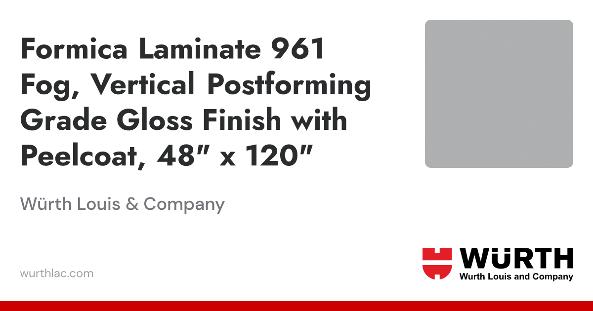 Formica Laminate 961 Fog, Vertical Postforming Grade Gloss Finish with ...