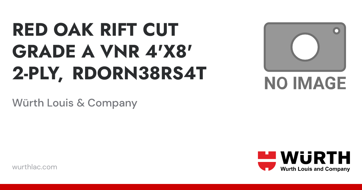 RED OAK RIFT CUT GRADE A VNR 4'X8' 2-PLY, RDORN38RS4T | Würth Louis ...