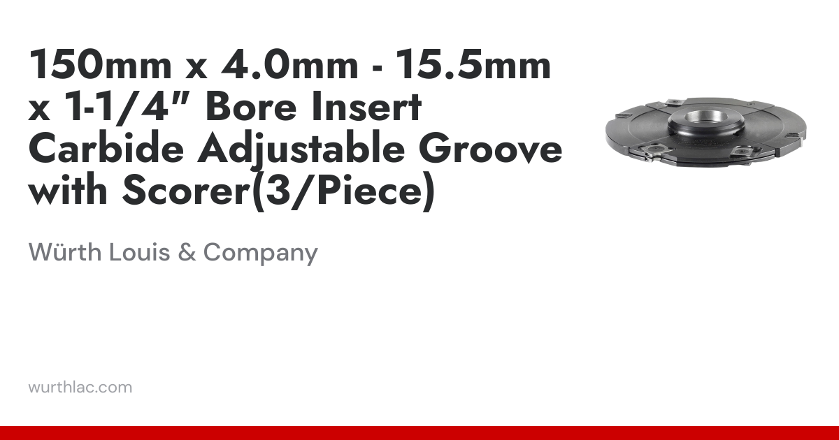 150mm x 4.0mm - 15.5mm x 1-1/4" Bore Insert Carbide Adjustable Groove ...