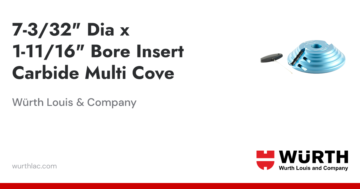 7-3/32" Dia x 1-11/16" Bore Insert Carbide Multi Cove | Würth Louis ...