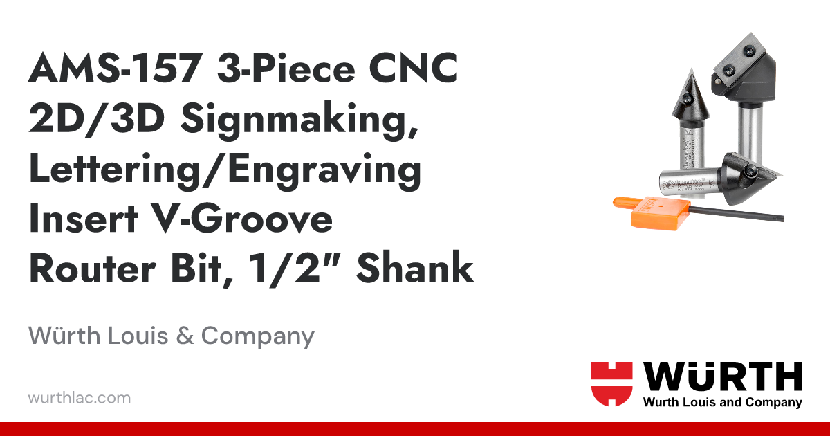AMS-157 3-Piece CNC 2D/3D Signmaking, Lettering/Engraving Insert V ...