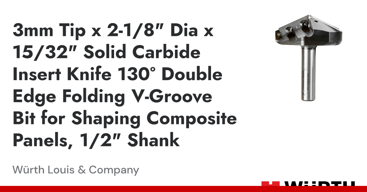 3mm Tip x 2-1/8" Dia x 15/32" Solid Carbide Insert Knife 130° Double ...