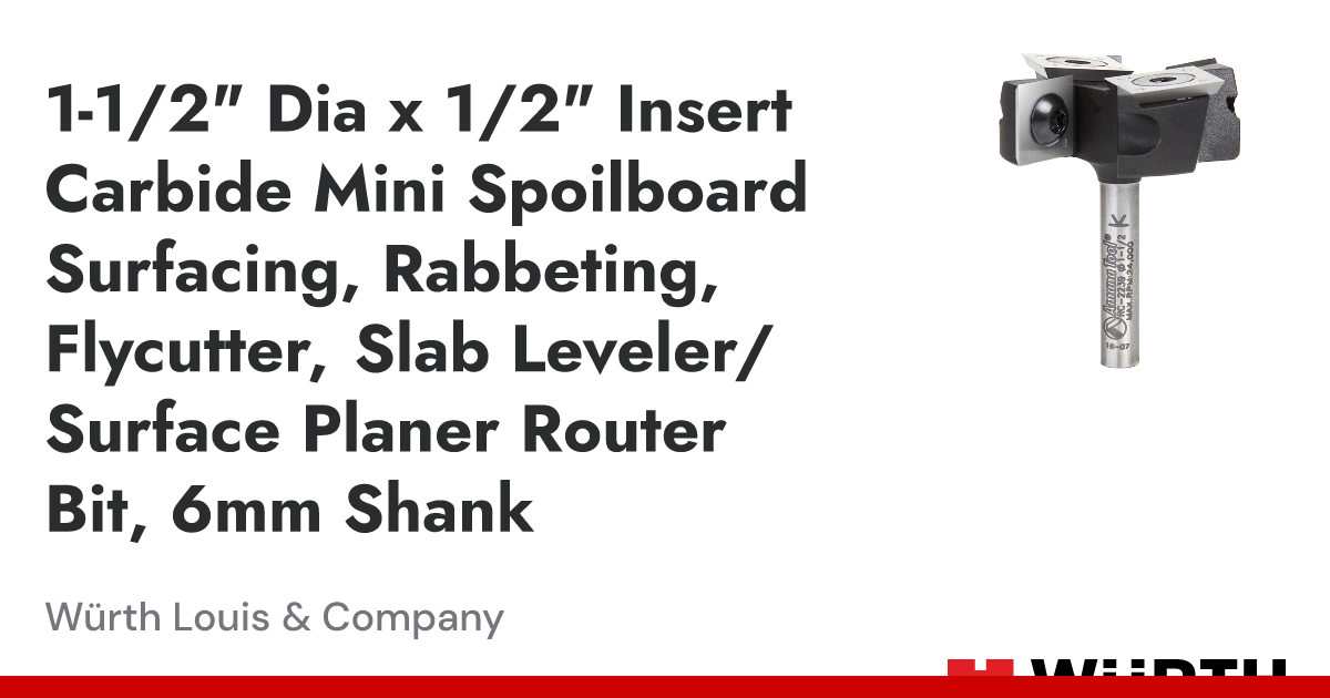 1-1/2" Dia x 1/2" Insert Carbide Mini Spoilboard Surfacing, Rabbeting ...