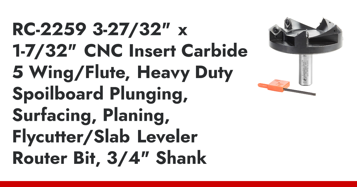 RC-2259 3-27/32" x 1-7/32" CNC Insert Carbide 5 Wing/Flute, Heavy Duty ...