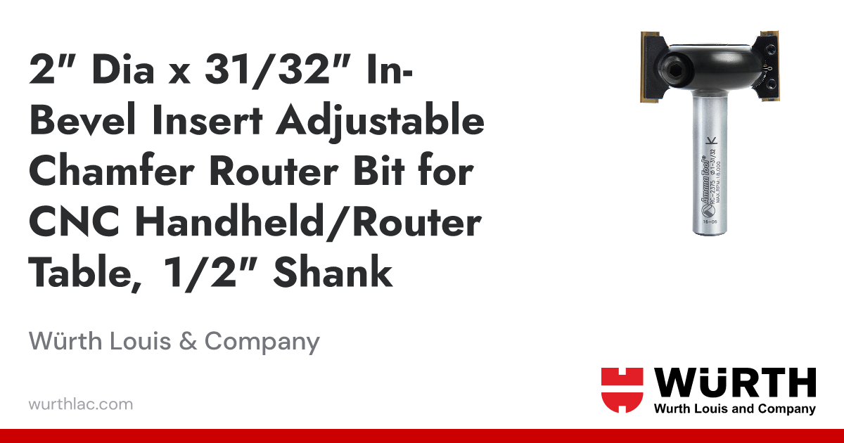 2" Dia x 31/32" In-Bevel Insert Adjustable Chamfer Router Bit for CNC ...