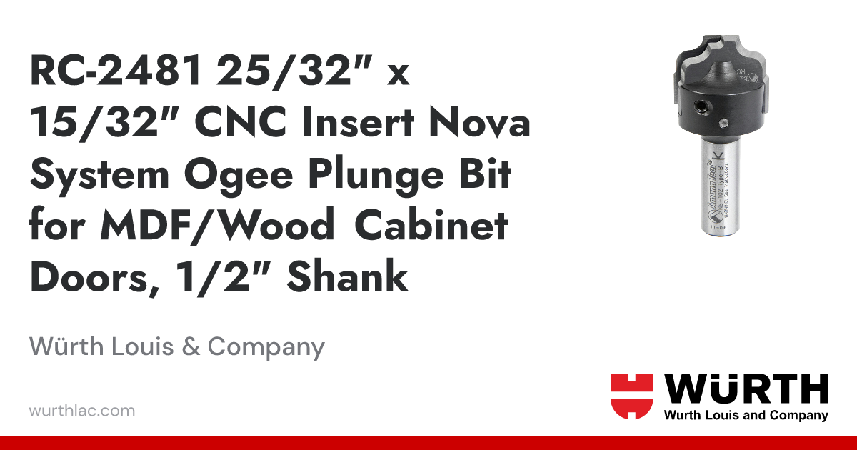 RC-2481 25/32" x 15/32" CNC Insert Nova System Ogee Plunge Bit for MDF ...