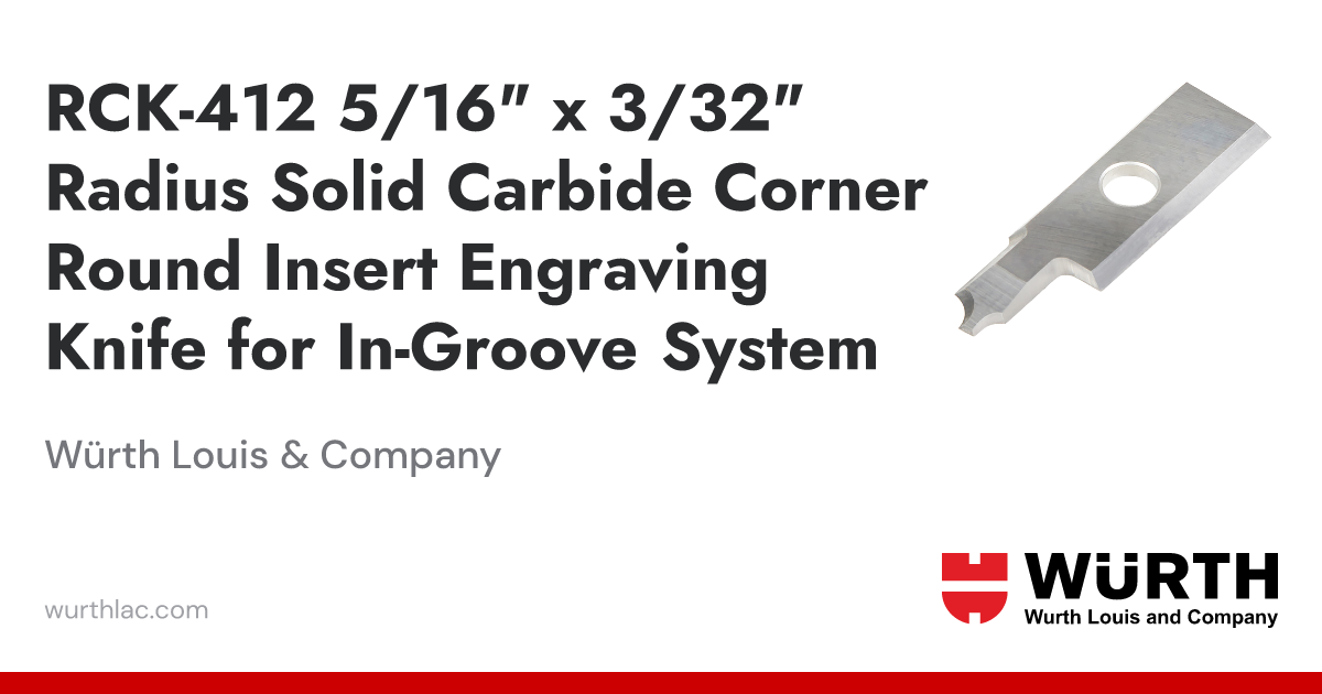 RCK-412 5/16" x 3/32" Radius Solid Carbide Corner Round Insert ...