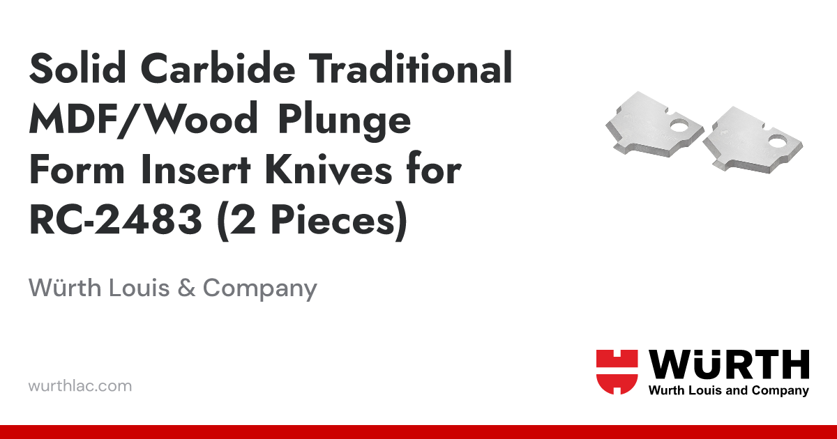 Solid Carbide Traditional MDF/Wood Plunge Form Insert Knives for RC ...