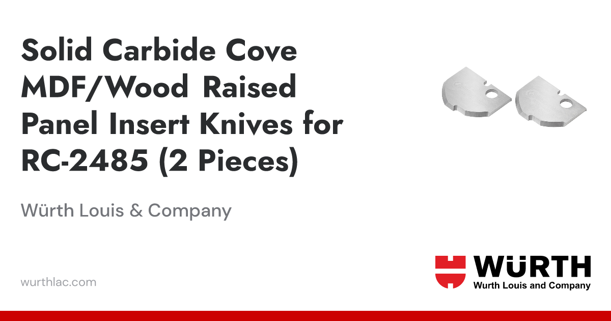 Solid Carbide Cove MDF/Wood Raised Panel Insert Knives for RC-2485 (2 ...