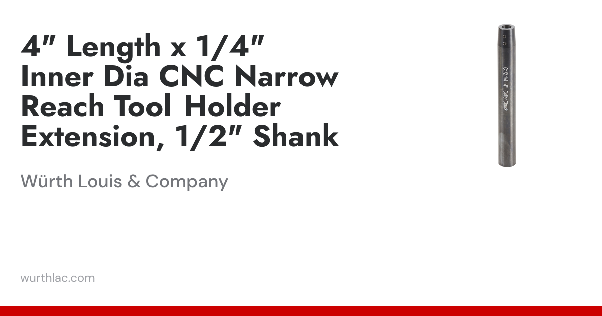 4" Length x 1/4" Inner Dia CNC Narrow Reach Tool Holder Extension, 1/2 ...