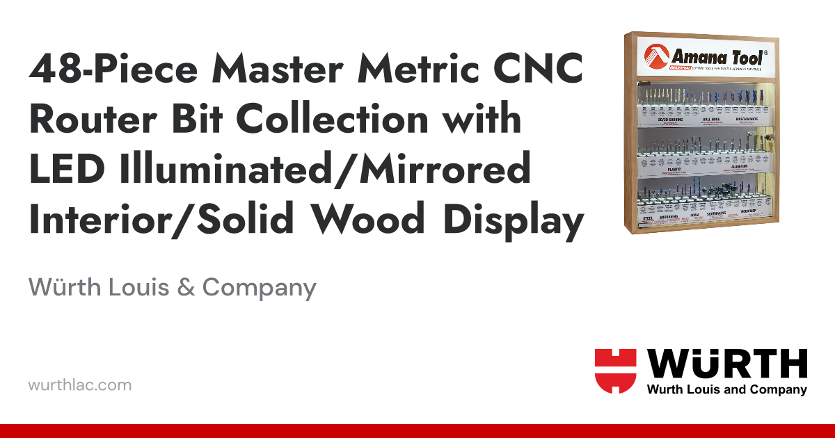 48-Piece Master Metric CNC Router Bit Collection with LED Illuminated ...