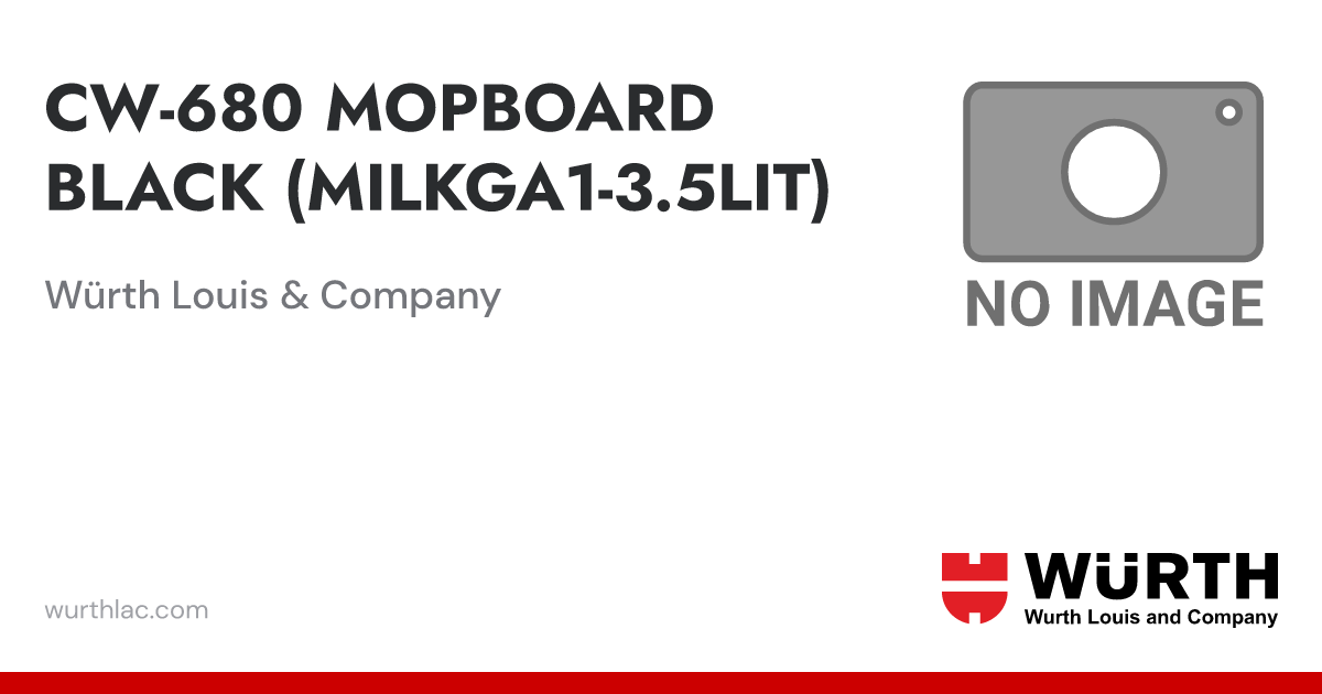 CW-680 MOPBOARD BLACK (MILKGA1-3.5LIT) | Würth Louis & Company