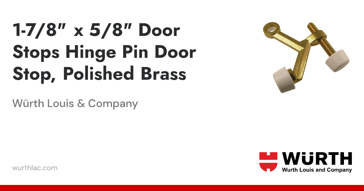 1-7/8" x 5/8" Door Stops Hinge Pin Door Stop, Polished Brass | Würth ...