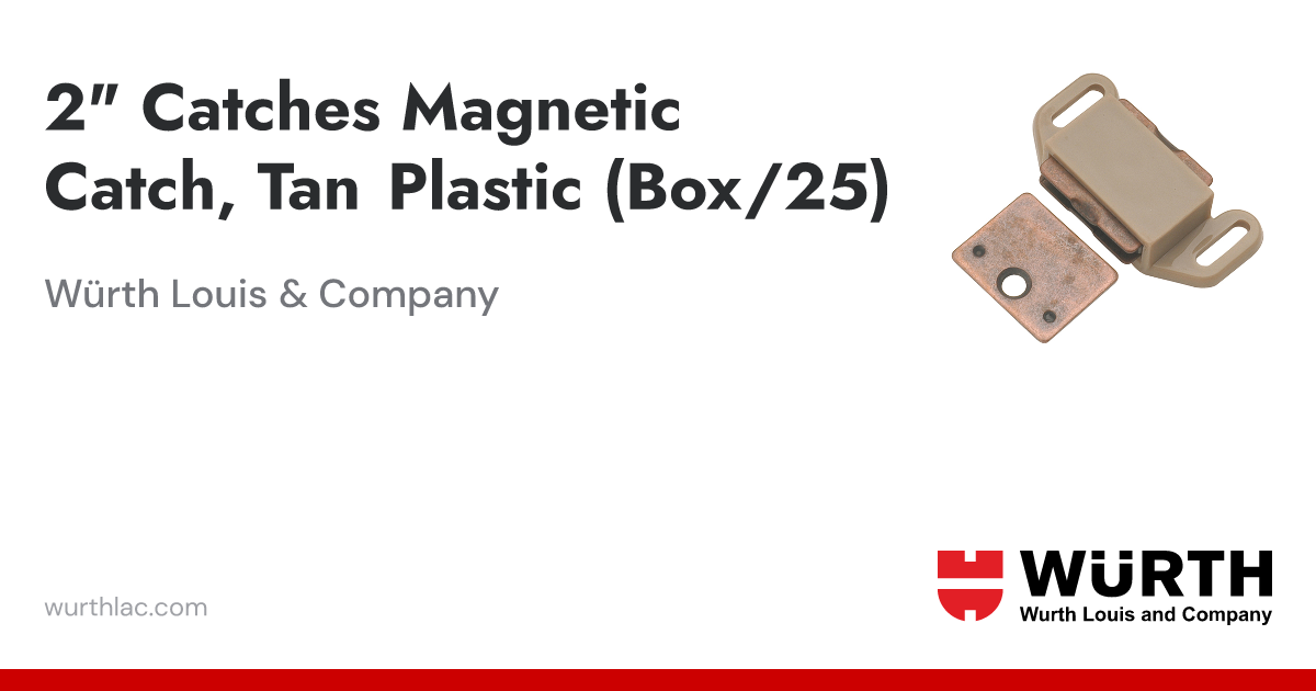 2" Catches Magnetic Catch, Tan Plastic (Box/25) | Würth Louis & Company