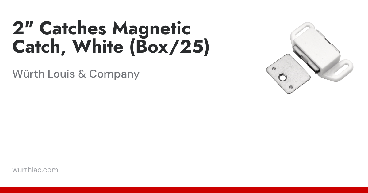 2" Catches Magnetic Catch, White (Box/25) | Würth Louis & Company