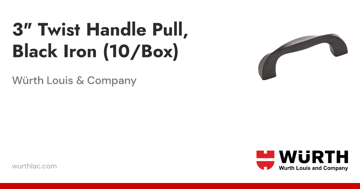 3" Twist Handle Pull, Black Iron (10/Box) | Würth Louis & Company