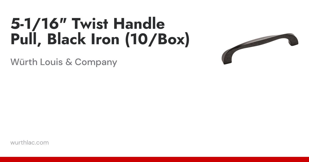 5-1/16" Twist Handle Pull, Black Iron (10/Box) | Würth Louis & Company