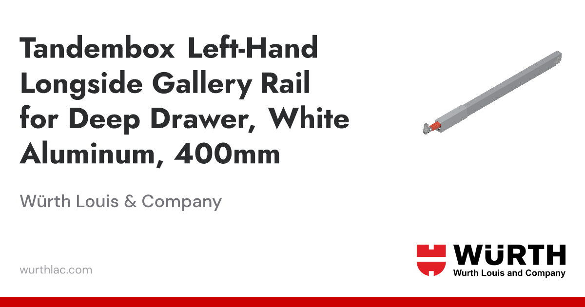 Tandembox Left-Hand Longside Gallery Rail for Deep Drawer, White ...