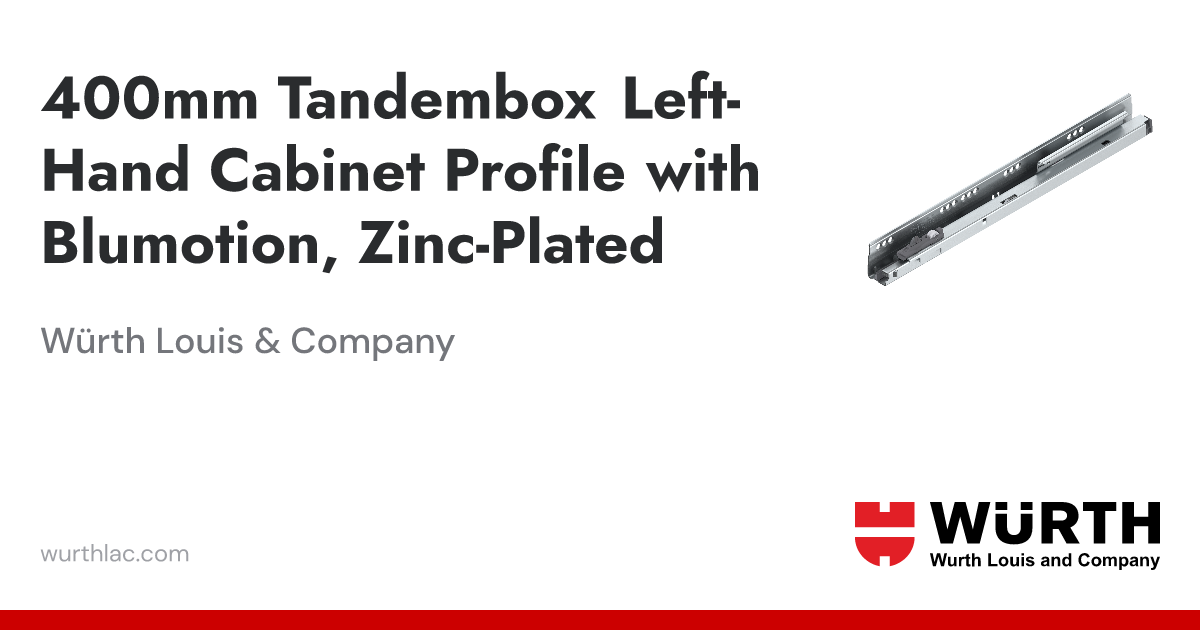 400mm Tandembox Left-Hand Cabinet Profile with Blumotion, Zinc-Plated ...