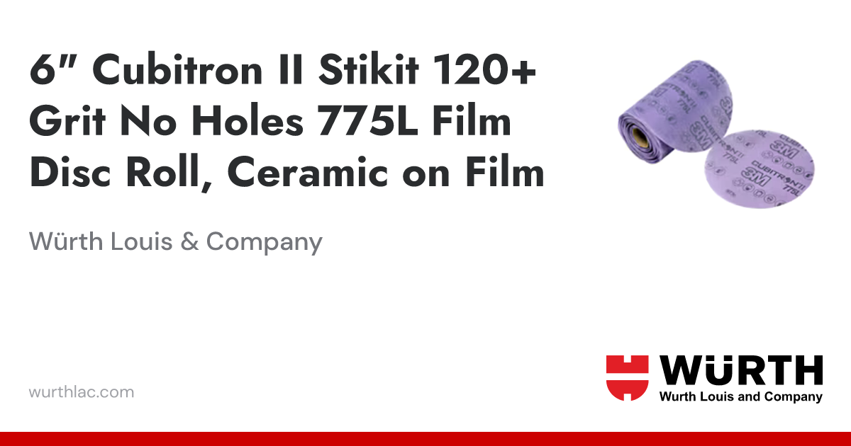 6" Cubitron II Stikit 120+ Grit No Holes 775L Film Disc Roll, Ceramic ...