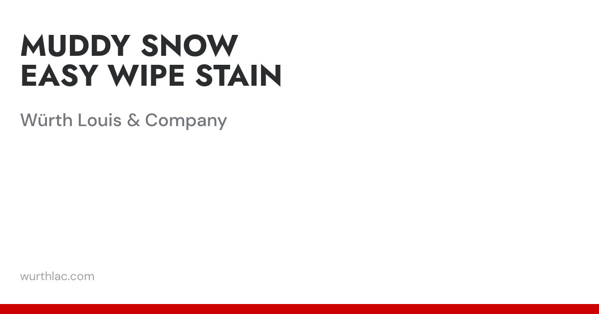 MUDDY SNOW EASY WIPE STAIN | Würth Louis & Company
