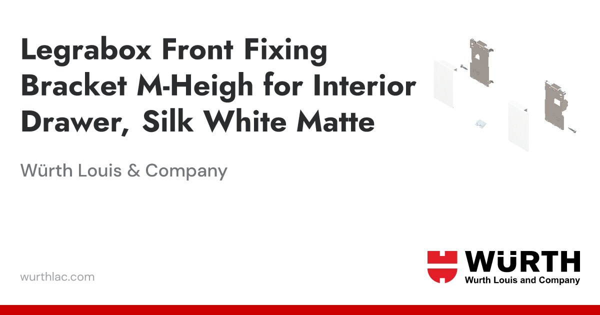 Legrabox Front Fixing Bracket M-Heigh for Interior Drawer, Silk White ...