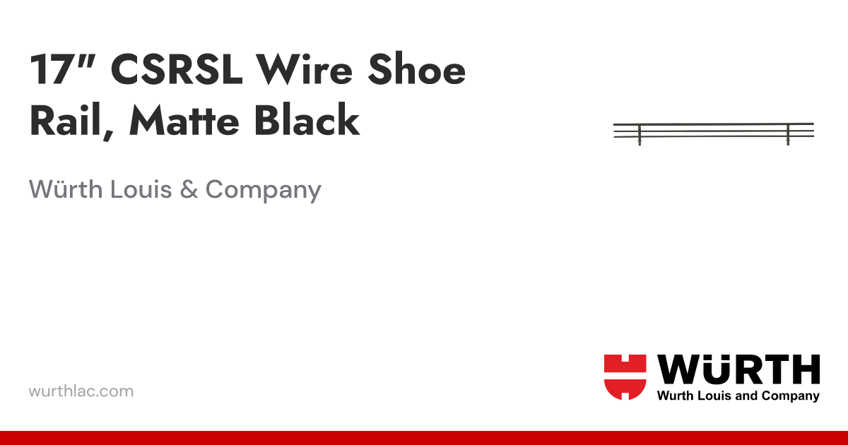 17" CSRSL Wire Shoe Rail, Matte Black | Würth Louis & Company