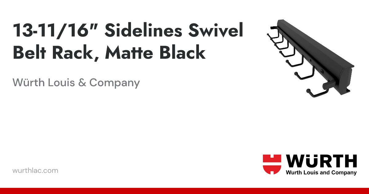 13-11/16" Sidelines Swivel Belt Rack, Matte Black | Würth Louis & Company