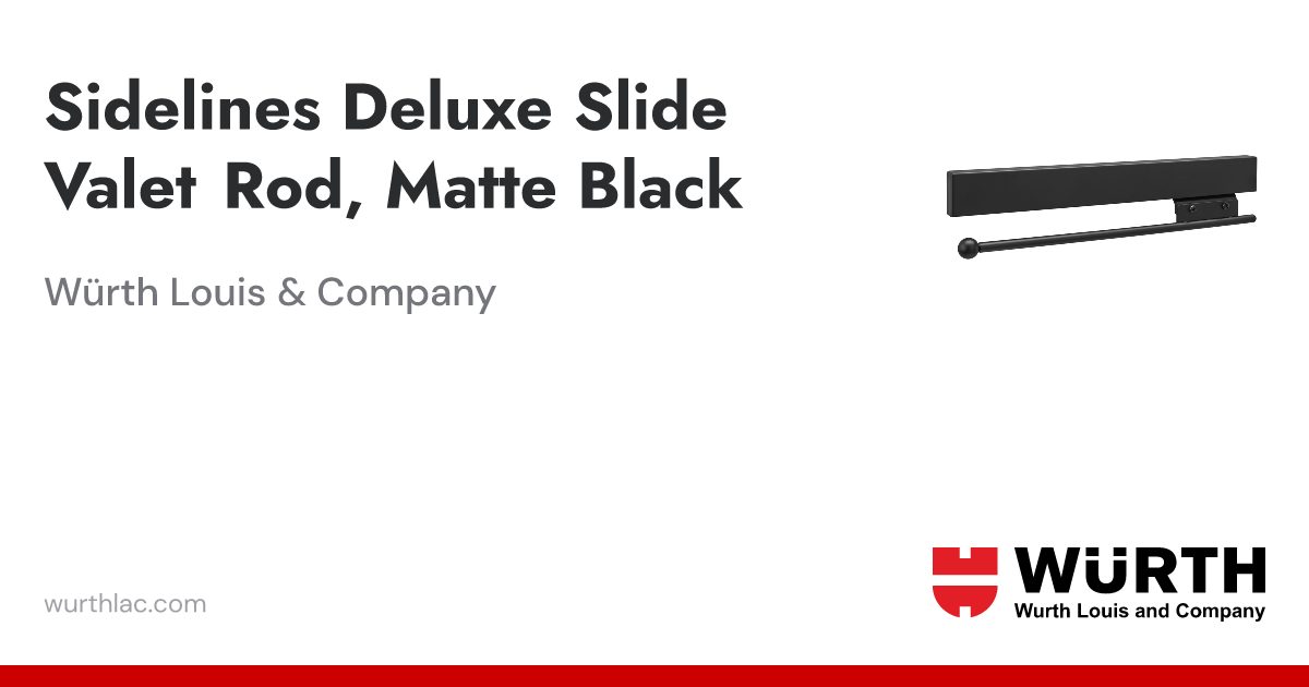 Sidelines Deluxe Slide Valet Rod, Matte Black | Würth Louis & Company