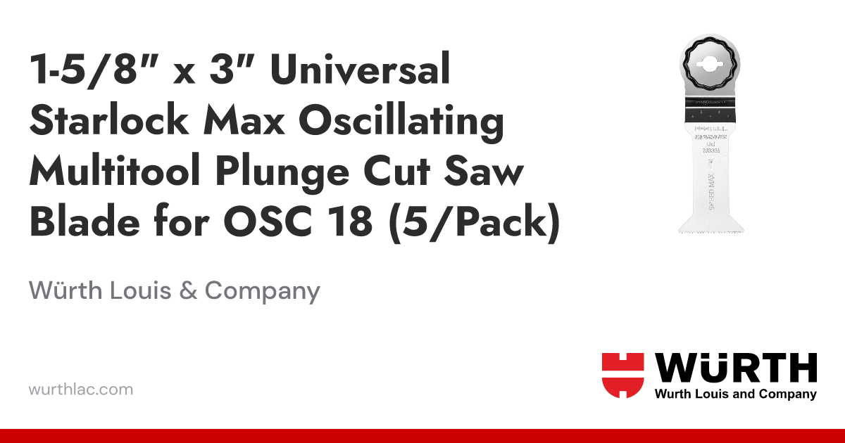 1-5/8" x 3" Universal Starlock Max Oscillating Multitool Plunge Cut Saw ...