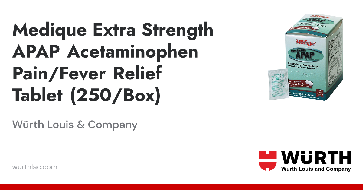 Medique Extra Strength APAP Acetaminophen Pain/Fever Relief Tablet (250 ...