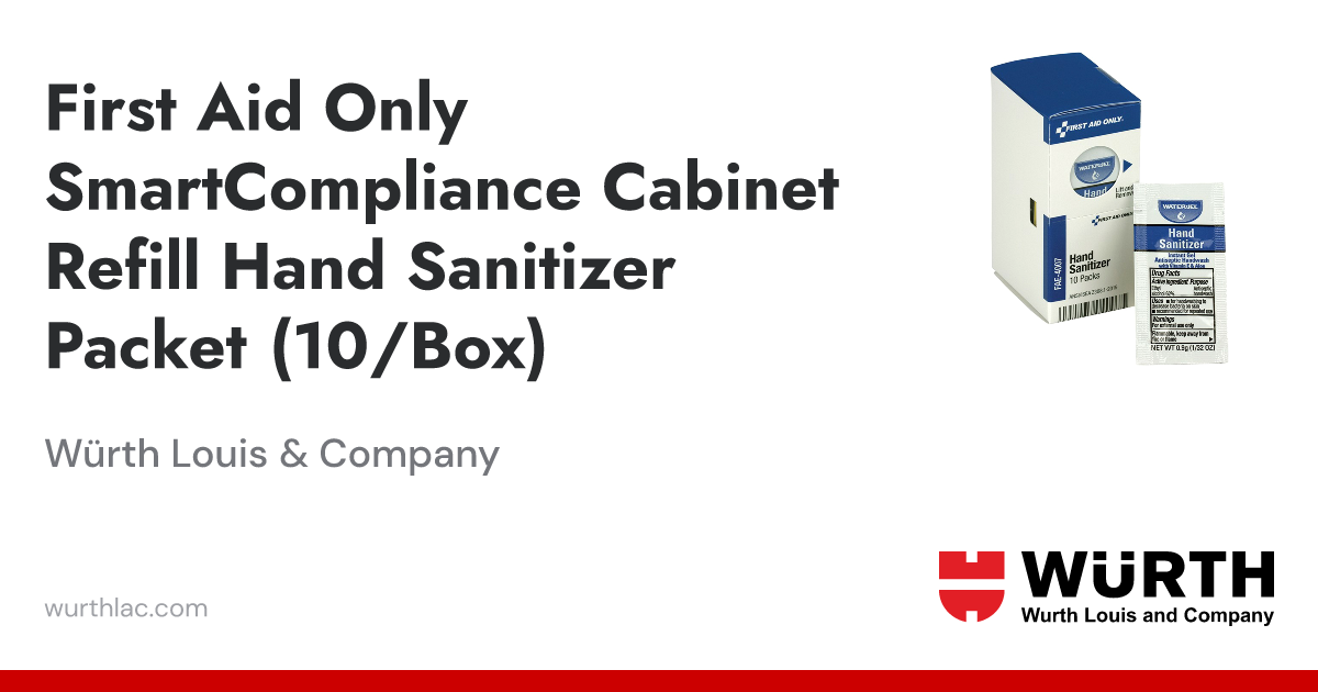 First Aid Only SmartCompliance Cabinet Refill Hand Sanitizer Packet (10 ...