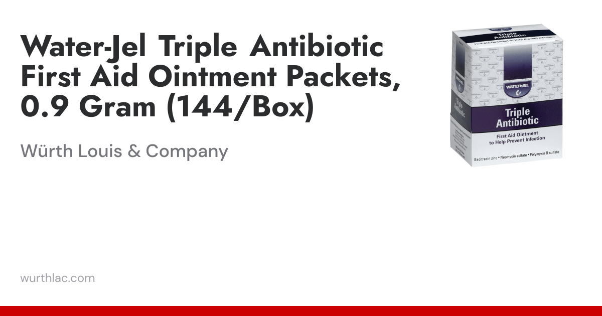 Water-Jel Triple Antibiotic First Aid Ointment Packets, 0.9 Gram (144 ...
