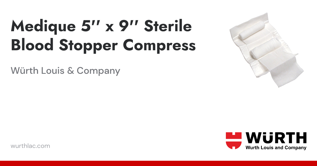 Medique 5'' x 9'' Sterile Blood Stopper Compress | Würth Louis & Company
