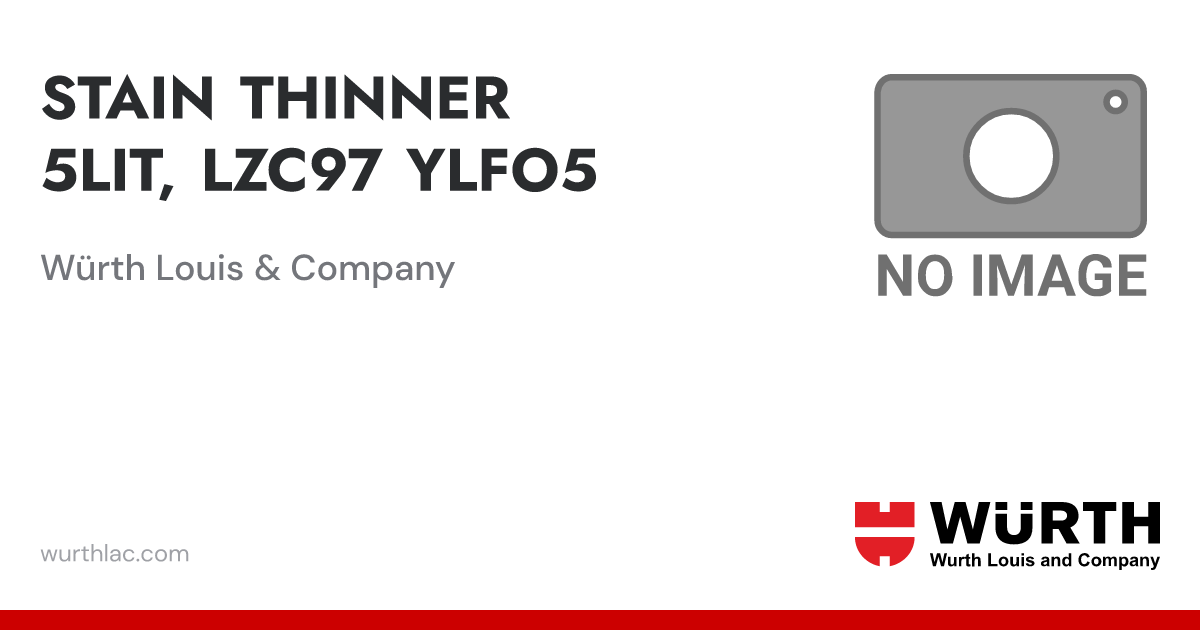 STAIN THINNER 5LIT, LZC97 YLFO5 | Würth Louis & Company