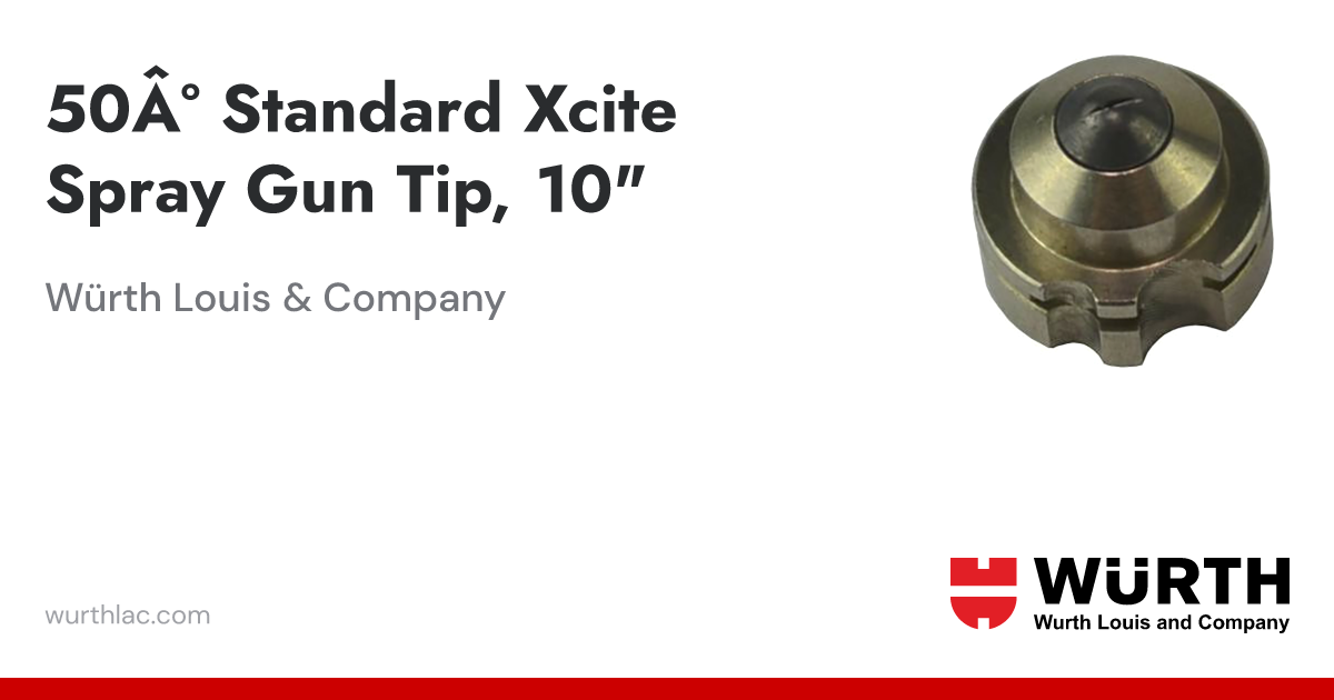 50Â° Standard Xcite Spray Gun Tip, 10" | Würth Louis & Company