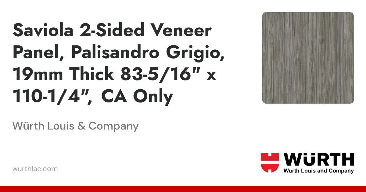 Saviola 2-Sided Veneer Panel, Palisandro Grigio, 19mm Thick 83-5/16" x ...