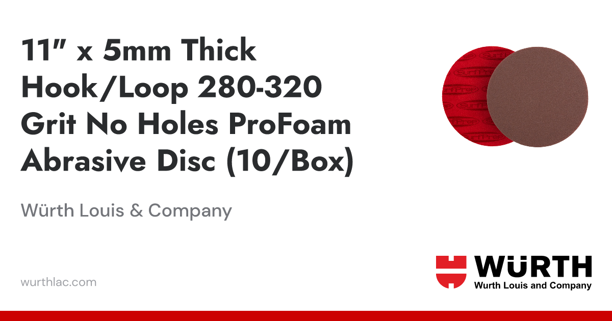 11" x 5mm Thick Hook/Loop 280-320 Grit No Holes ProFoam Abrasive Disc ...