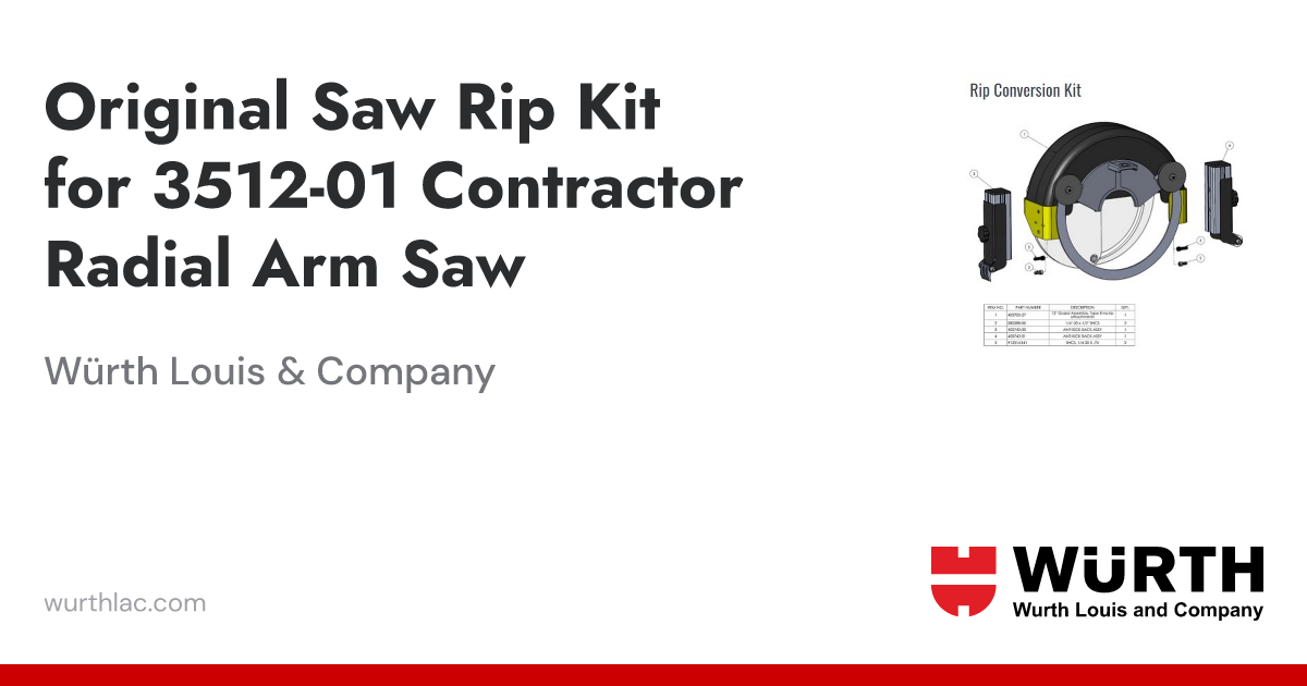 Original Saw Rip Kit for 3512-01 Contractor Radial Arm Saw | Würth ...