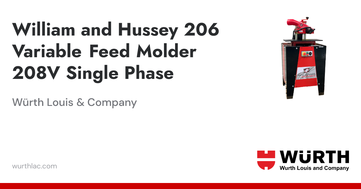 William and Hussey 206 Variable Feed Molder 208V Single Phase | Würth ...