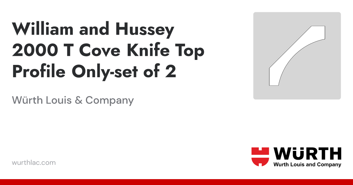 William and Hussey 2000 T Cove Knife Top Profile Only-set of 2 | Würth ...