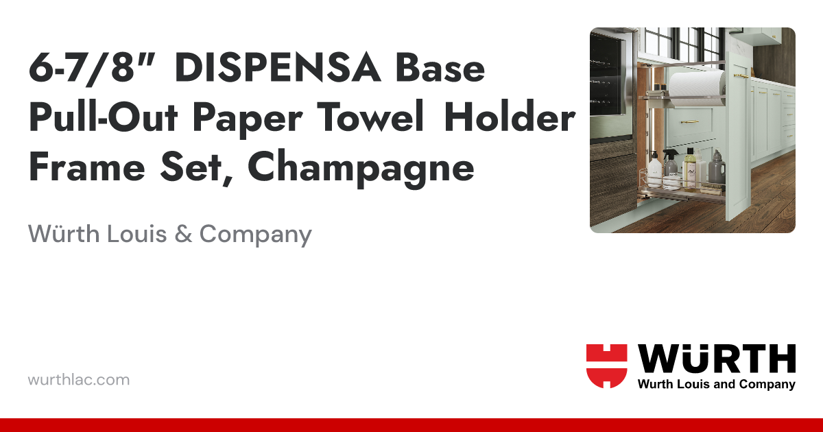 6-7/8" DISPENSA Base Pull-Out Paper Towel Holder Frame Set, Champagne ...