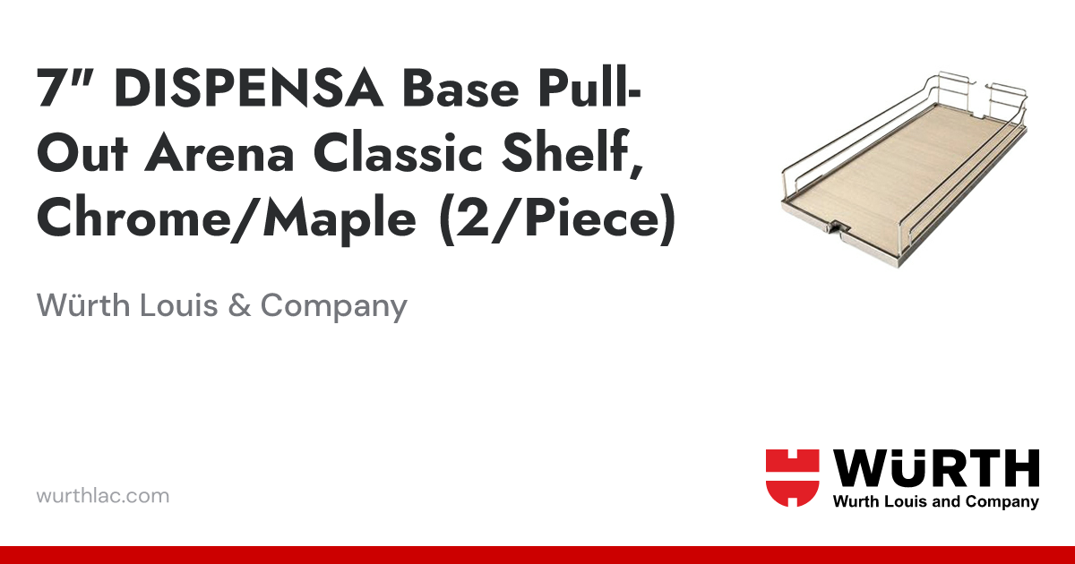 7" DISPENSA Base Pull-Out Arena Classic Shelf, Chrome/Maple (2/Piece ...